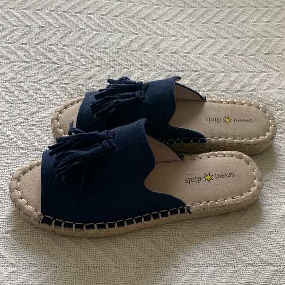 Seven Dials | Shoes | Seven Diols Espadrille Navy Blue Tassel Sandals ...